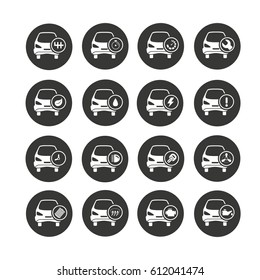 Car Icon Set Circle Buttons: เวกเตอร์สต็อก (ปลอดค่าลิขสิทธิ์) 612041474 ...