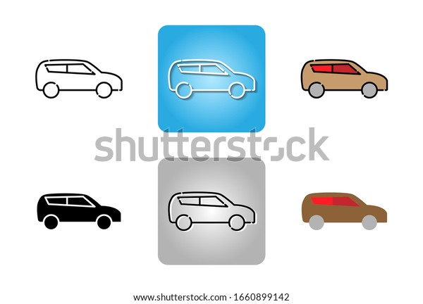 Car Icon Set Isolated On White Stock Vector (Royalty Free) 1660899142