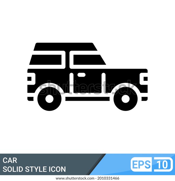Car Icon Solid Style Illustration Isolated Stock Vector (Royalty Free ...