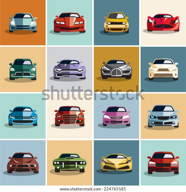 Car Icons Flat Style Car Icon Stock Vector (Royalty Free) 224765581