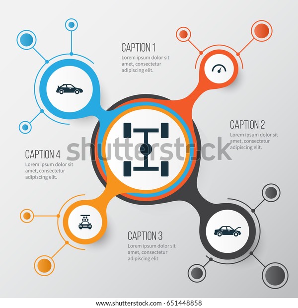 Car Icons Set Collection Wheelbase Fixing Stock Vector (Royalty Free ...