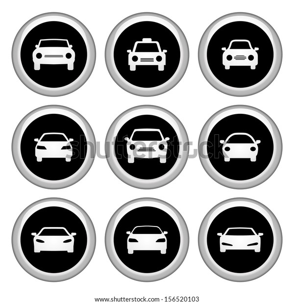 Car Icons Silver Icon Set Stock Vector (Royalty Free) 156520103 ...