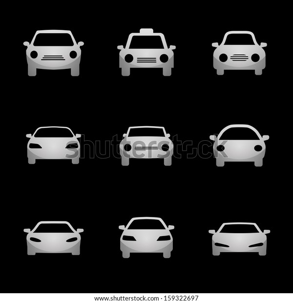 Car Icons Silver Icon Set Stock Vector (Royalty Free) 159322697