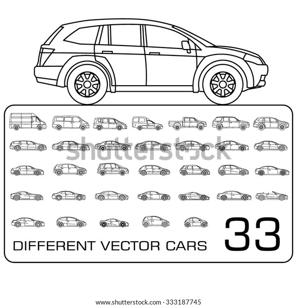 Car Icons Thin Line Set Stock Vector (Royalty Free) 333187745 ...