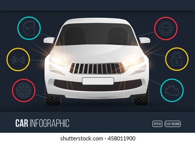 Car Infographics Design Template Charts Elements Stock Vector (Royalty ...