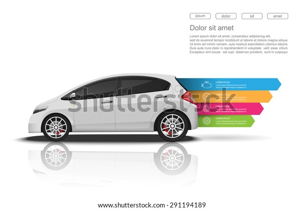 Car Infographics Designvector Stock Vector (Royalty Free) 291194189