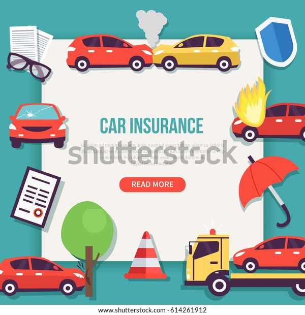 Car Insurance Web Banner Types Insurance Stock Vector (Royalty Free ...