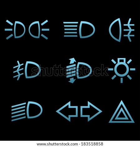Car Interface Symbols Icon Set Car Stock Vector (Royalty Free ...