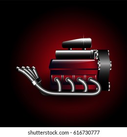 Car Internal Combustion Engine Vector Illustration Stock Vector ...