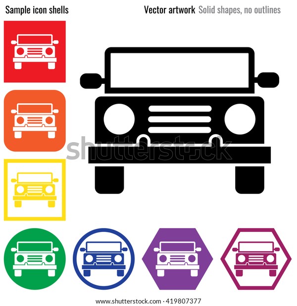 Car Jeep Truck Front Vector Icon Stock Vector (Royalty Free) 419807377 ...