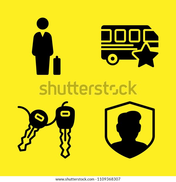 Car Key Bus Security Businessman Vector Stock Vector (Royalty Free ...