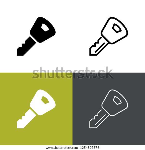 Car Key Icon Set Stock Vector (Royalty Free) 1254807376 | Shutterstock