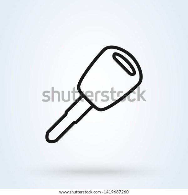 Car Key Line Art Simple Vector Stock Vector (Royalty Free) 1419687260 ...