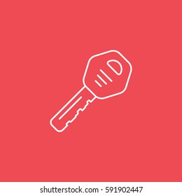 Car Key Red Line Icon On Stock Vector (Royalty Free) 597212558 ...