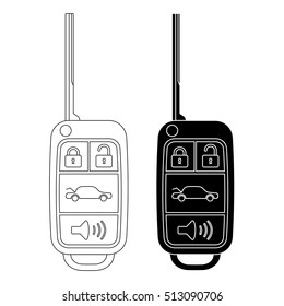 Car Key Outline Illustration Vector Illustration: เวกเตอร์สต็อก (ปลอด ...