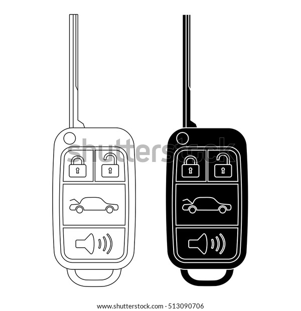 Car Key Outline Illustration Vector Illustration: เวกเตอร์สต็อก (ปลอด ...