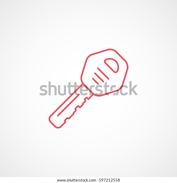 Car Key Red Line Icon On Stock Vector (Royalty Free) 597212558 ...