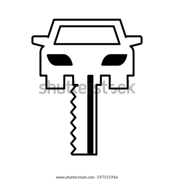 Car Key Silhouette Icon Vector Illustration Stock Vector (Royalty Free ...