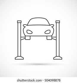 Car Lifting Outline Icon Stock Vector (Royalty Free) 504098878 ...