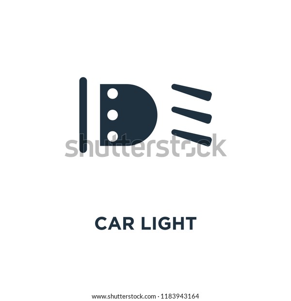 Car Light Icon Black Filled Vector Stock Vector (Royalty Free ...