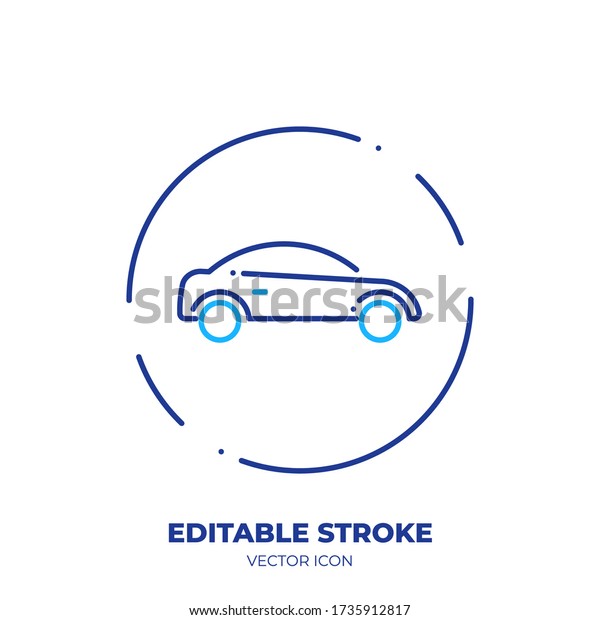 Car Line Art Vector Icon Editable Stock Vector (Royalty Free ...