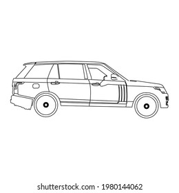 Car Line Art Vector Illustration Stock Vector (Royalty Free) 1980144062 ...