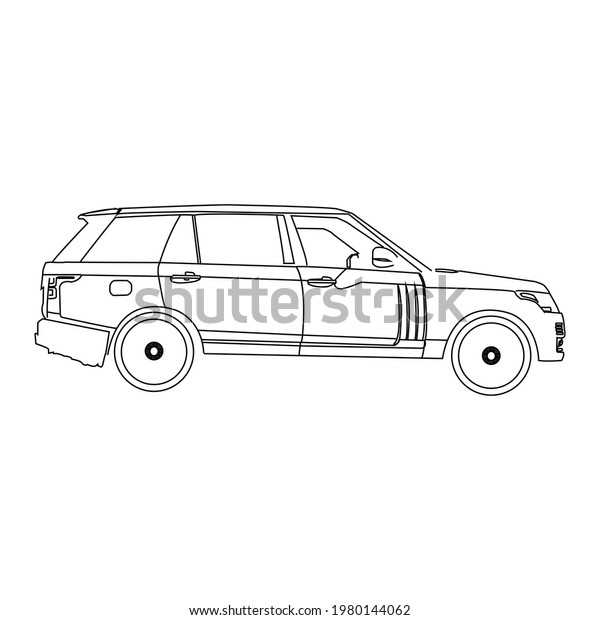 Car Line Art Vector Illustration Stock Vector (Royalty Free) 1980144062 ...