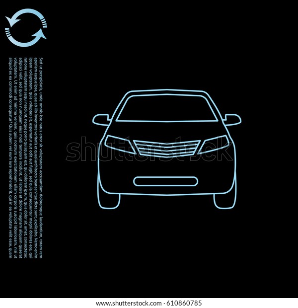 Car Line Icon Vector Illustration Stock Vector (Royalty Free) 610860785 ...