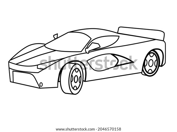 Car Line Vector Illustrationisolated On White Stock Vector (Royalty ...
