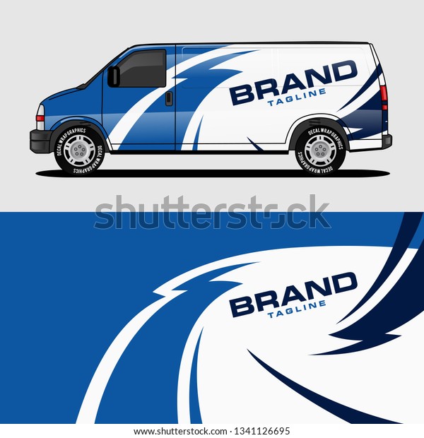 Car Livery Blue Van Wrap Design Stock Vector (Royalty Free) 1341126695 ...