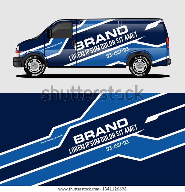 Car Livery Blue Van Wrap Design Stock Vector (Royalty Free) 1341126698 ...