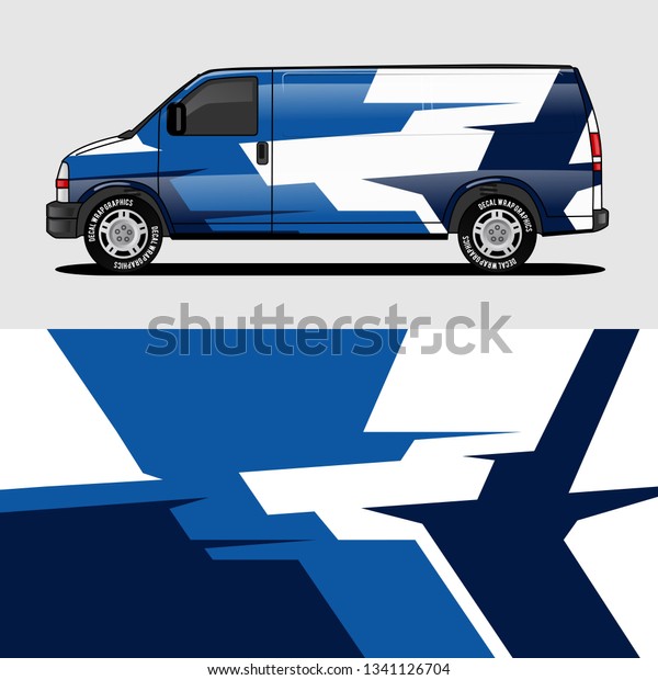 Car Livery Blue Van Wrap Design Stock Vector (Royalty Free) 1341126704 ...