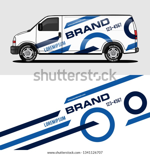 Car Livery Blue Van Wrap Design Stock Vector (Royalty Free) 1341126707