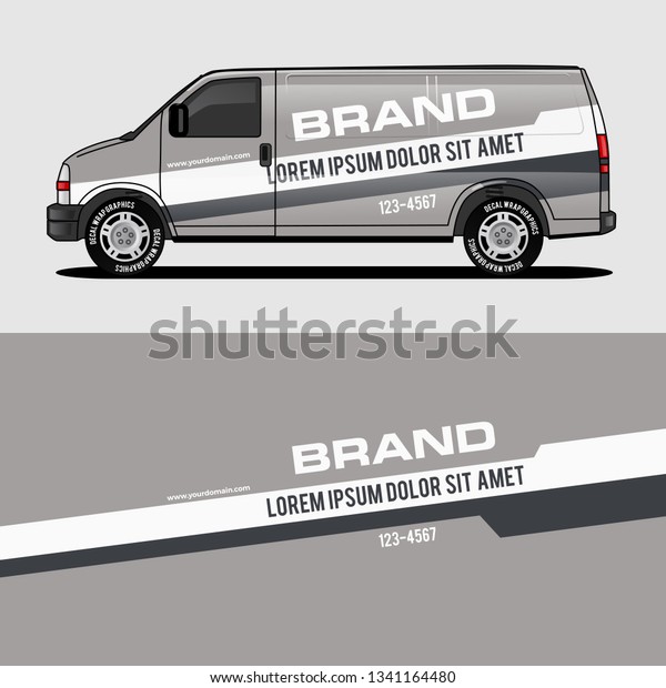 Car Livery Grey Van Wrap Design Stock Vector (Royalty Free) 1341164480