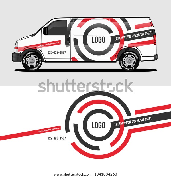 Car Livery Red Van Wrap Design: vetor stock (livre de direitos ...