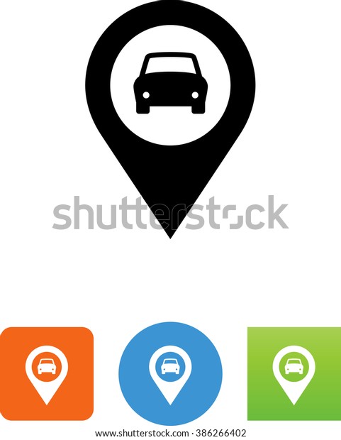 Car Location Pin Icon Stock Vector (Royalty Free) 386266402 | Shutterstock