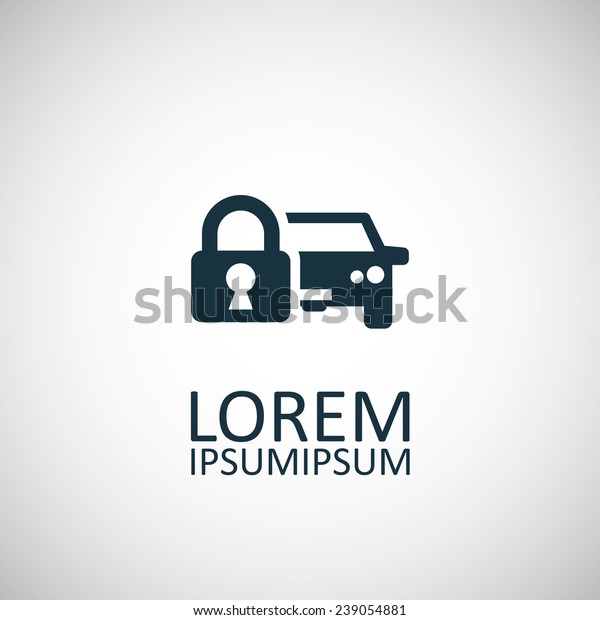 Car Lock Icon On White Background Stock Vector (Royalty Free) 239054881 ...