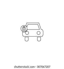 Car Lock Outline Black Simple Vector Stock Vector (Royalty Free ...