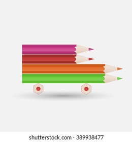 Car Made Pencils Stock Vector (Royalty Free) 389938477 | Shutterstock