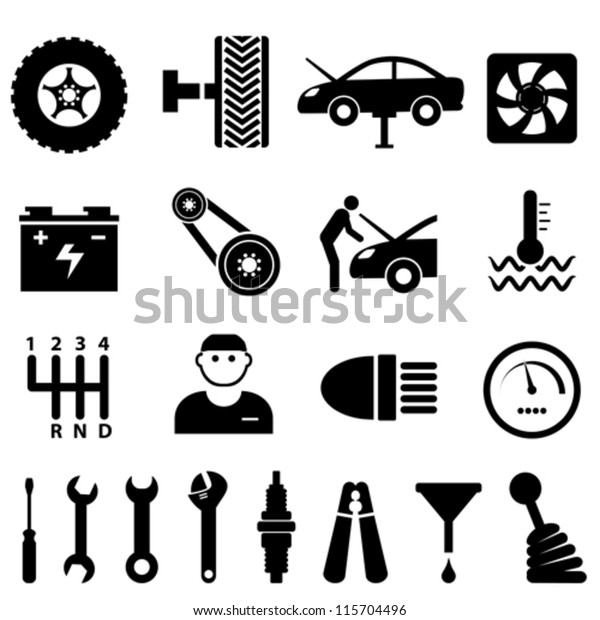 Symbol für Wartung und Reparatur von Kraftfahrzeugen