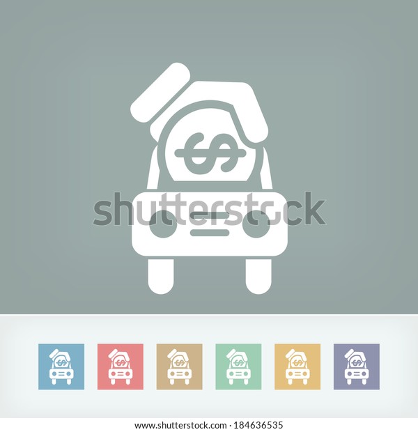 Car Money Icon Stock Vector (Royalty Free) 184636535 | Shutterstock