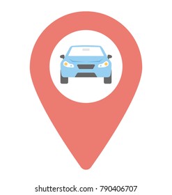 Car Navigation Flat Colored Icon Stock Vector (Royalty Free) 790406707 ...