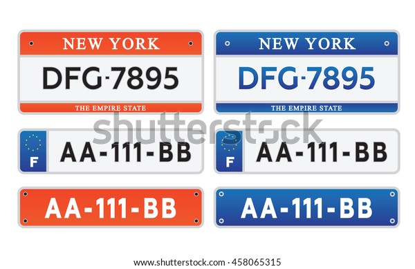 Número de matrícula de matrícula conjunto: vector de stock (libre de ...