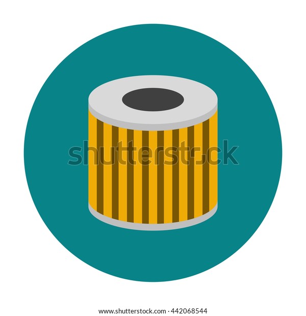 Car Oil Filter Icon Flat Stock Vector (Royalty Free) 442068544