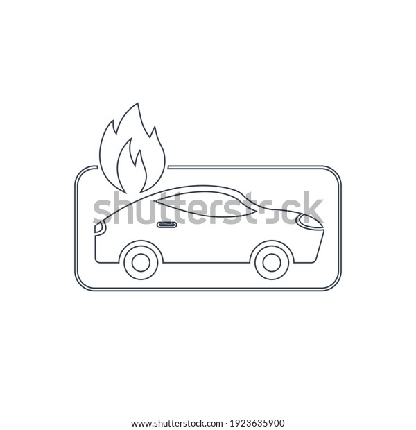 Car On Fire Icon Auto Collision Stock Vector (Royalty Free) 1923635900 ...