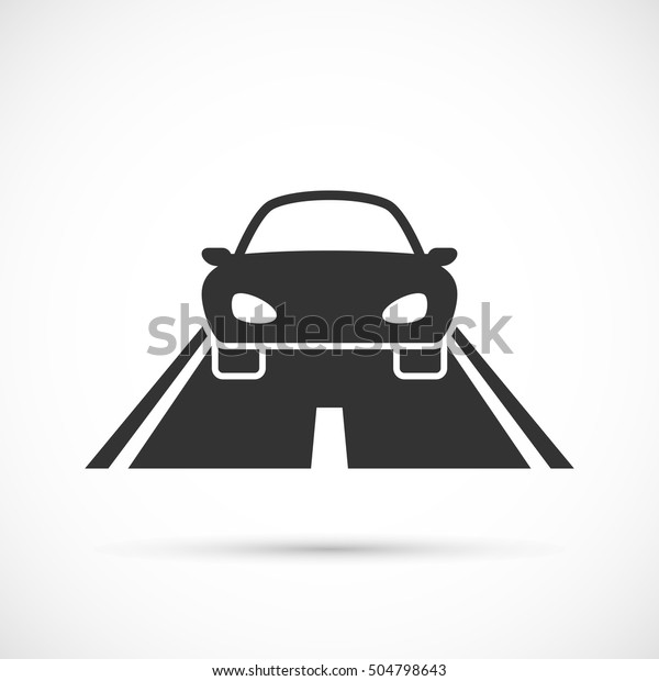 Car On Road Icon Stock Vector (Royalty Free) 504798643 | Shutterstock