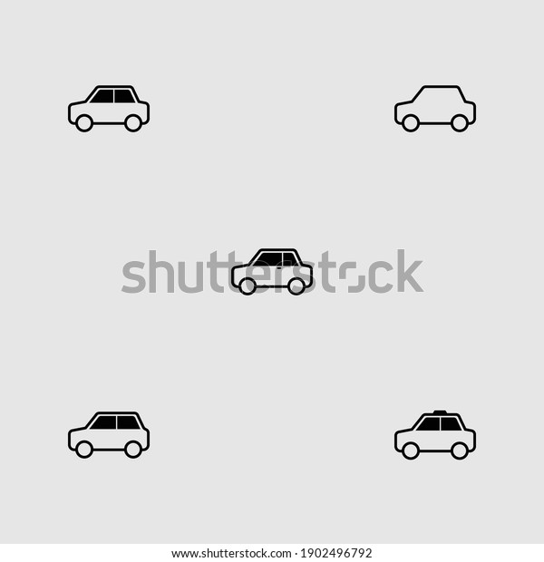 Car Outline Icon Set Isolated Vector Stock Vector (Royalty Free ...