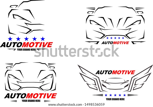 Car Outline Logo Silhouette Vector Set Stock Vector (Royalty Free ...