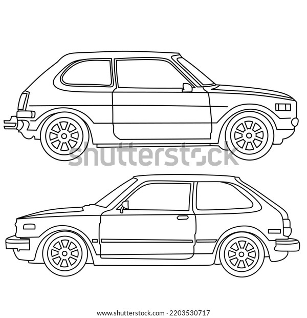 Car Outline Vector Image Coloring Book Stock Vector (Royalty Free ...