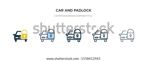 Car Padlock Icon Different Style Vector Stock Vector (Royalty Free ...